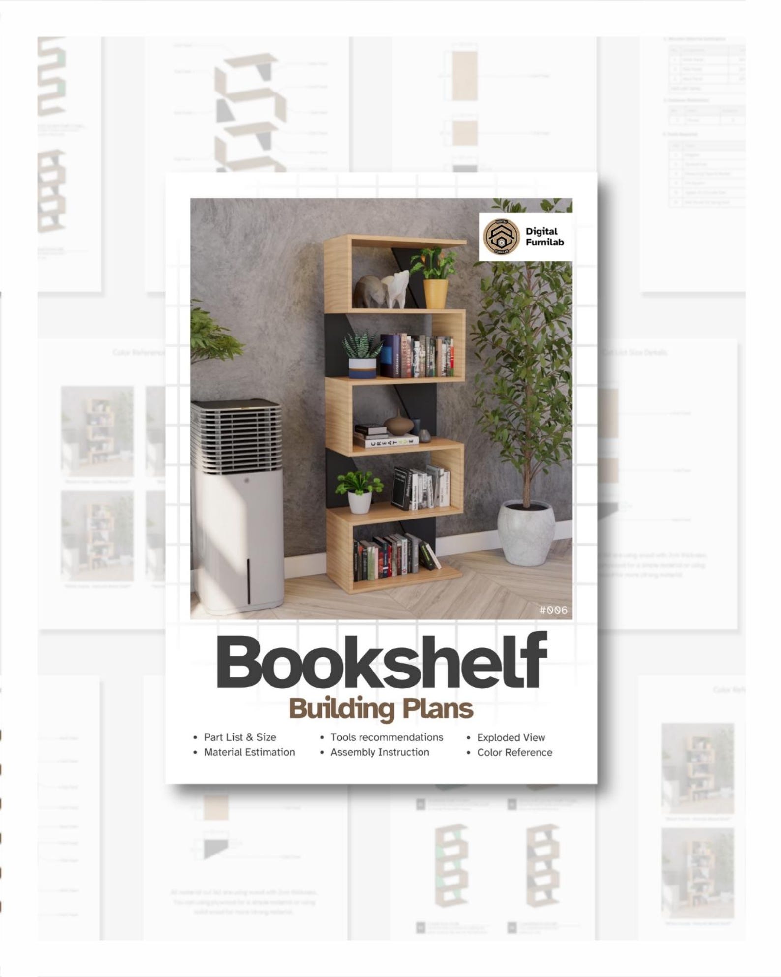 Bookshelf Building Plans: DIY Wooden Bookcase (PDF Digital Download) - Etsy