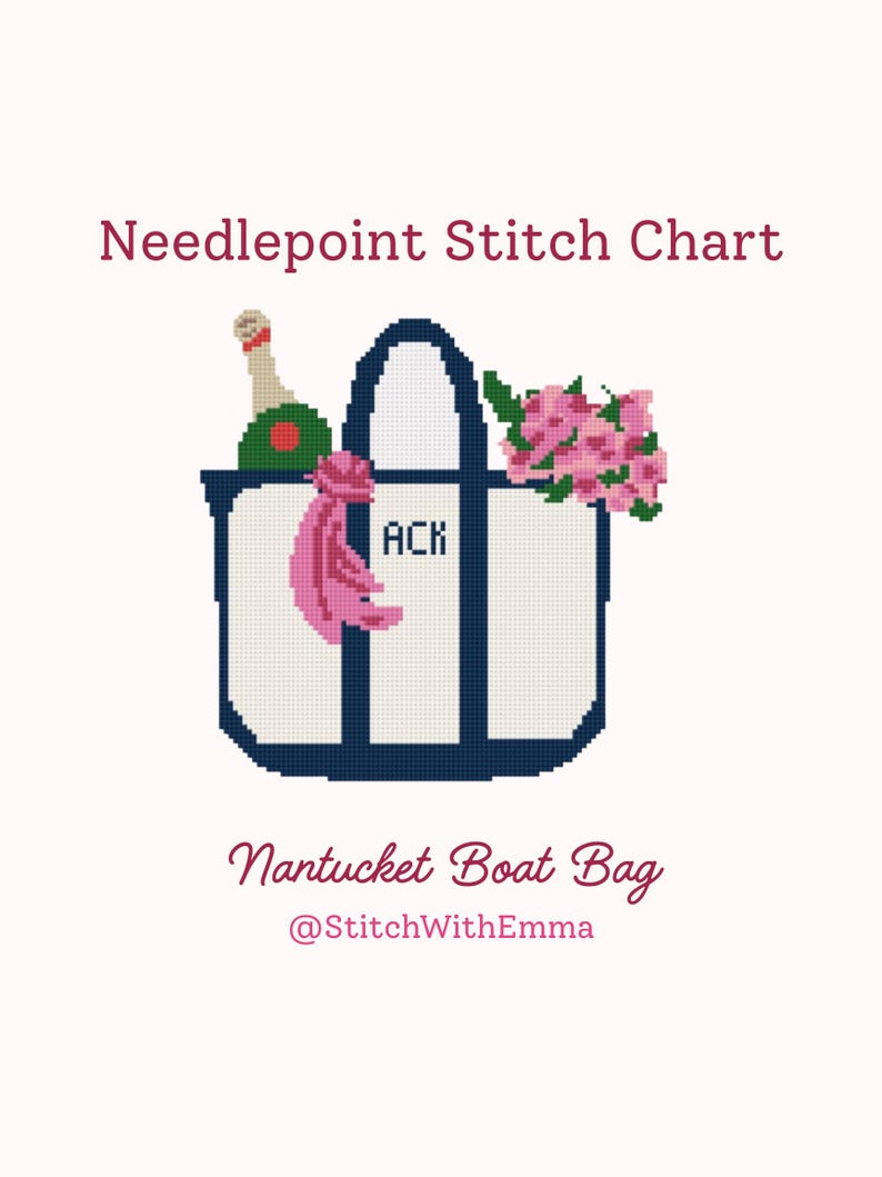 Nantucket Boat Bag Needlepoint Digital Chart - Etsy