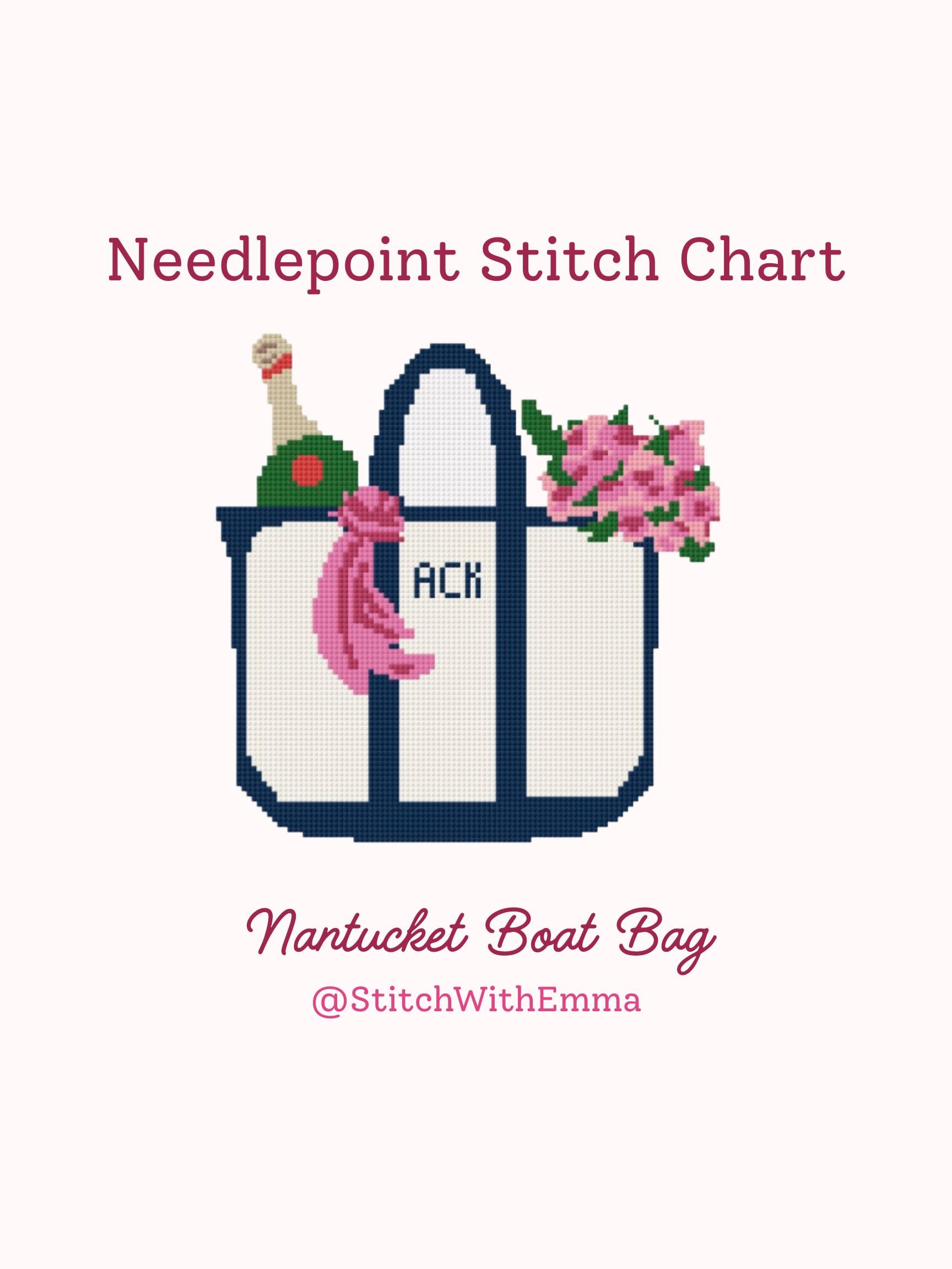 Nantucket Boat Bag Needlepoint Digital Chart - Etsy