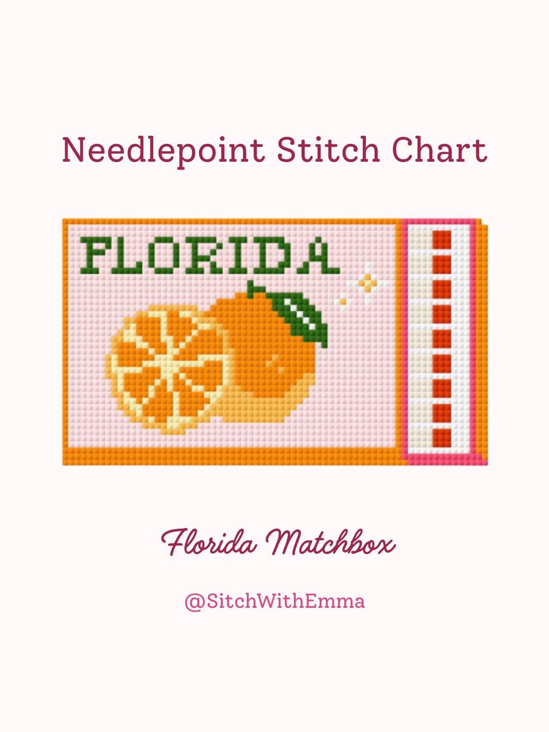 Florida Matchbox Needlepoint Stitch Chart - Etsy