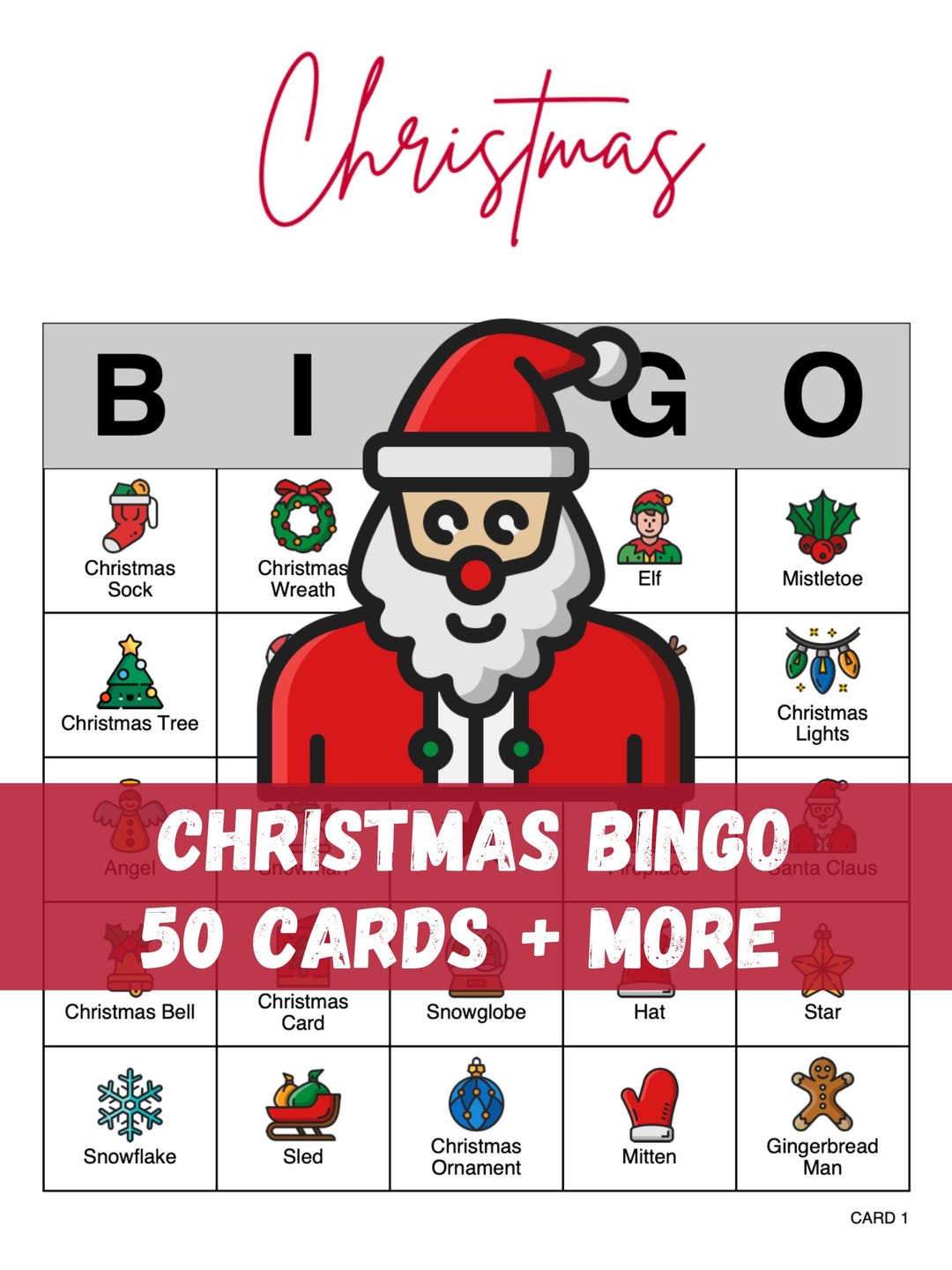 Christmas Bingo: 50 Christmas Bingo Cards, Christmas Activity ...