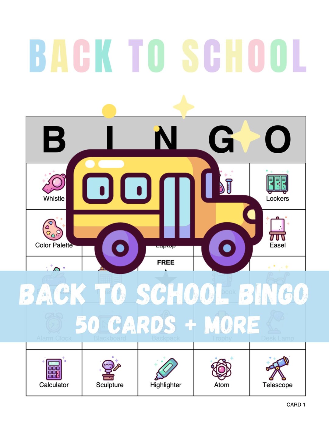 Jeu de bingo pour la rentrée, 50 cartes uniques, activité en classe ...
