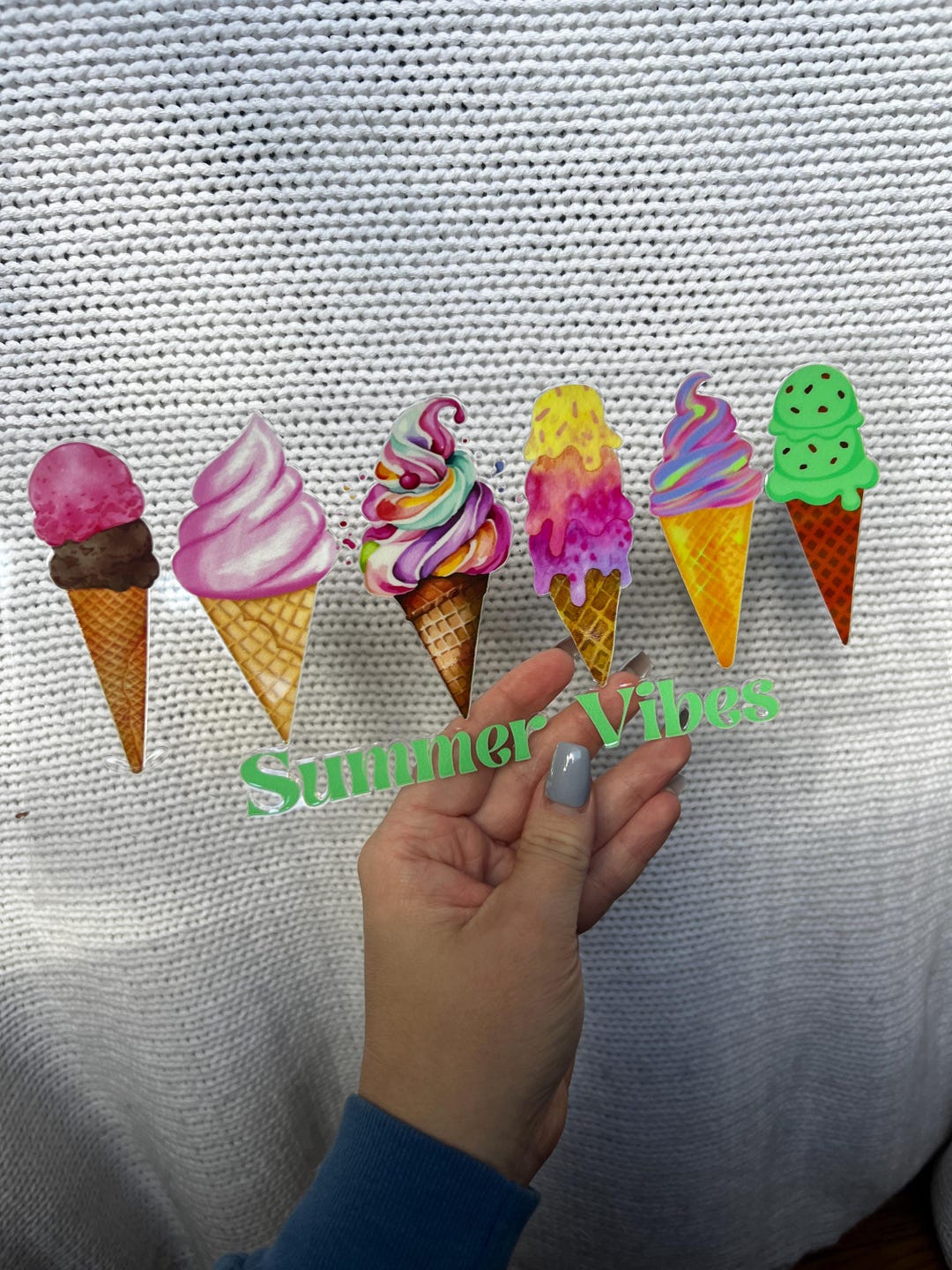 Ice Cream Cones UV DTF Cup Wrap – Summer Vibes Transfer (16oz) - Etsy