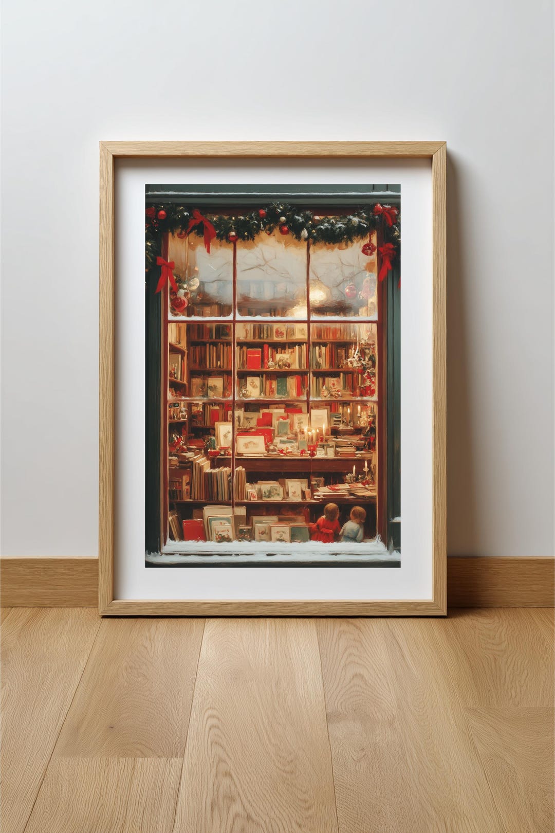 Christmas Bookstore Printable Wall Art, Library Decor, Digital Print - Etsy