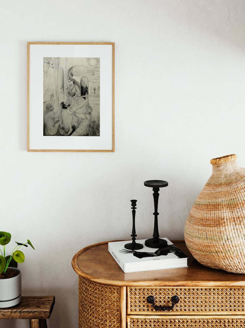 The Cycle of Hell – Graphite Drawing Print, Dark Academia Gothic Wall ...