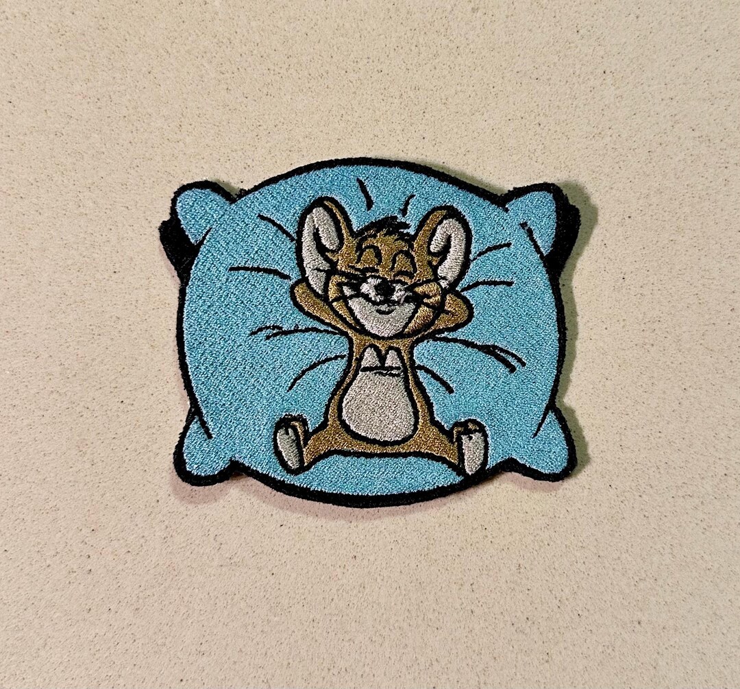 Patch for Ironing Mouse Jerry Relaxing on Pillow | Fun Patches, Cartoon ...
