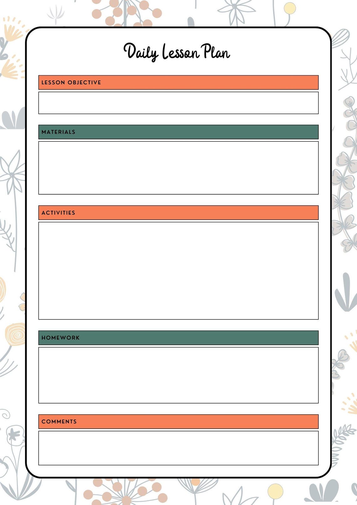 Teacher Planner Printable | Lesson Plan | Weekly & Monthly Planner ...