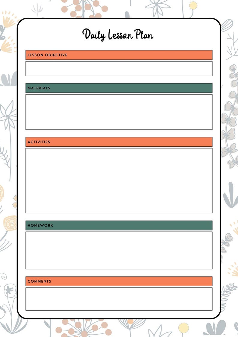 Teacher Planner Printable | Lesson Plan | Weekly & Monthly Planner ...