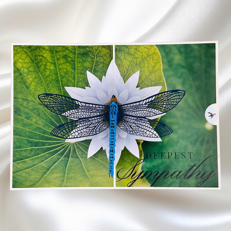 Handmade 3D Hummingbird Sympathy Card, Floral Pop up Condolence Card ...