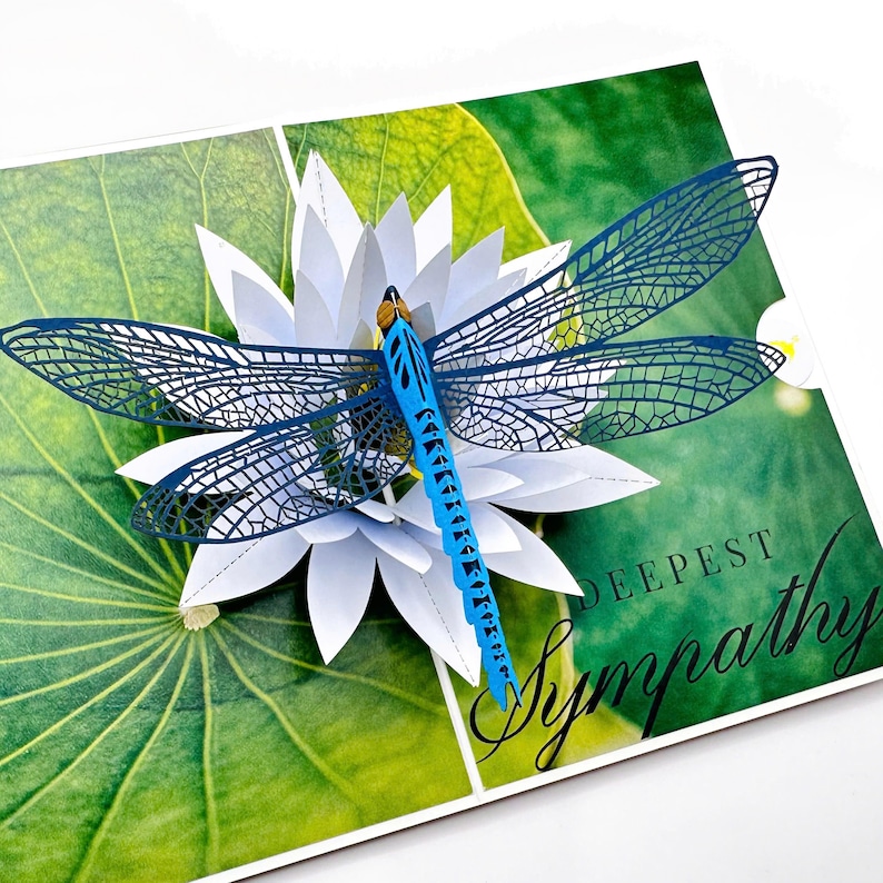 Handmade 3D Hummingbird Sympathy Card, Floral Pop up Condolence Card ...