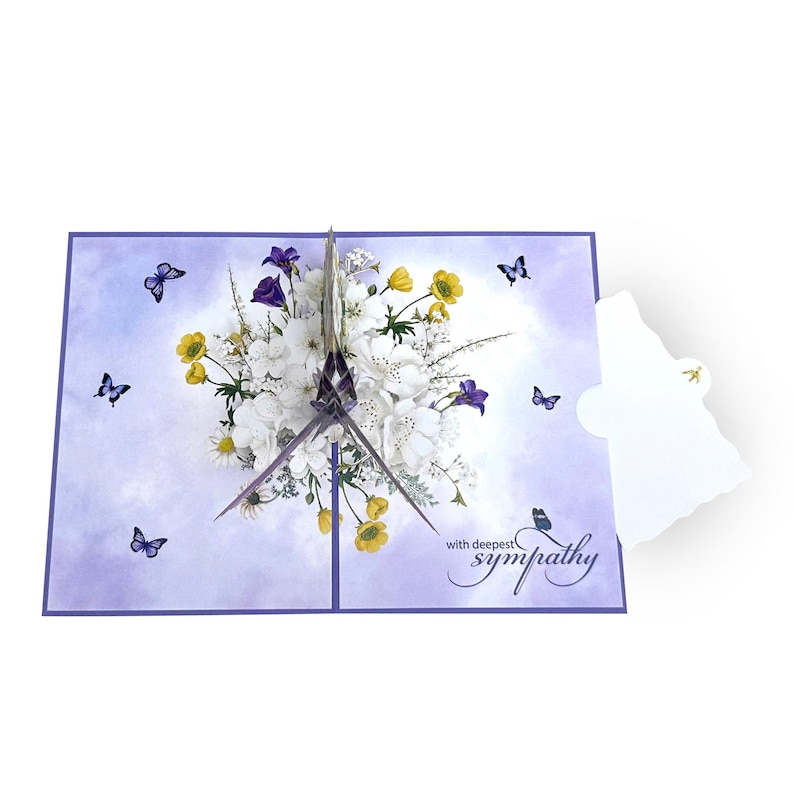 Handmade 3D Hummingbird Sympathy Card, Floral Pop up Condolence Card ...
