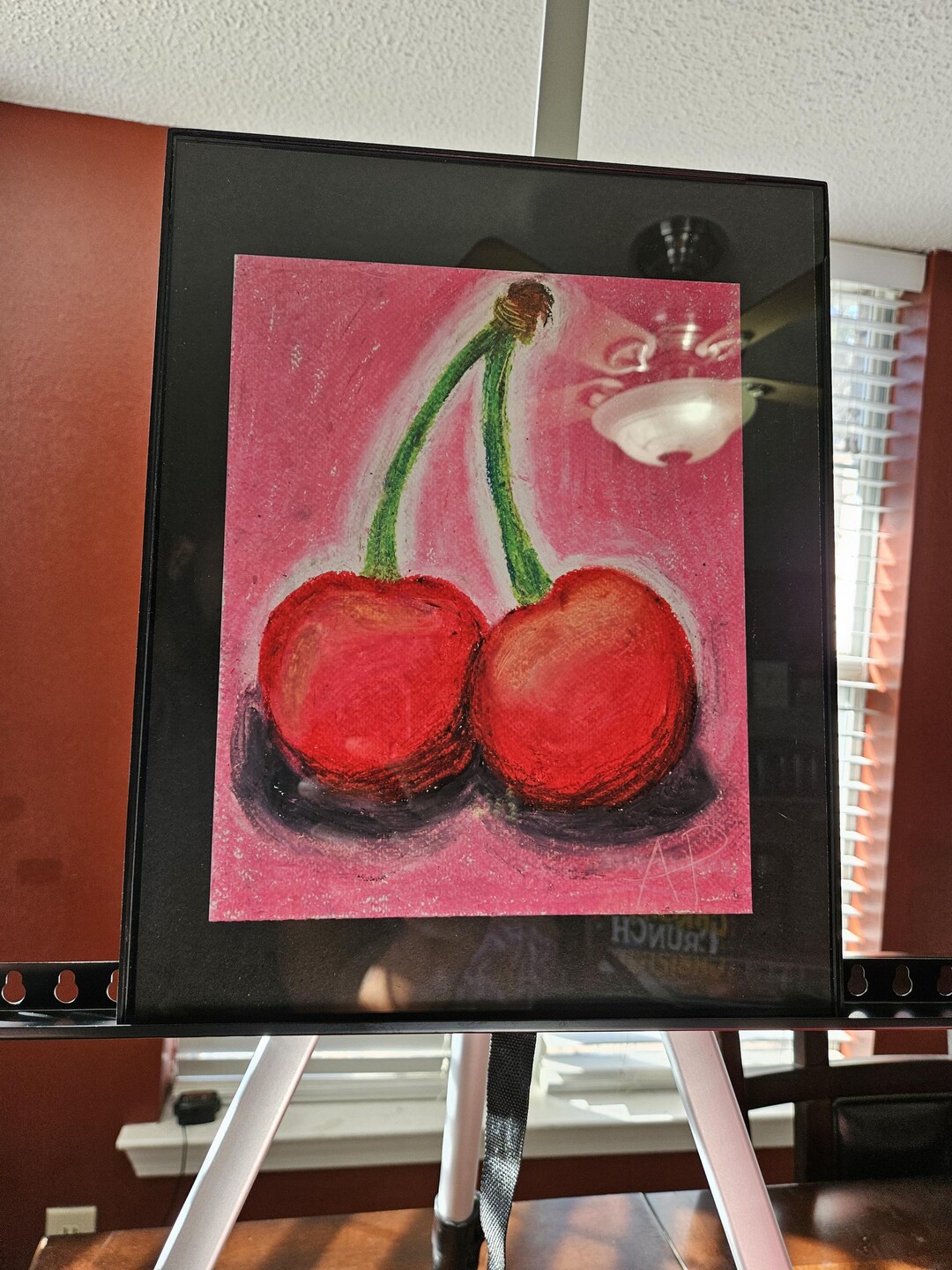 Original Cherry Oil Pastel Painting Art 11x14 - Etsy