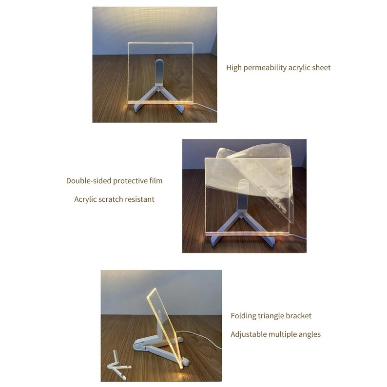 LED Acrylic Message Board – Erasable Glowing Memo Night Light With USB ...