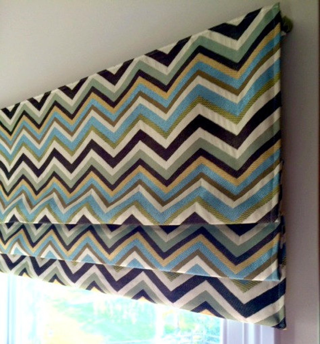 Custom Made to Order Faux (fake) Stationary Flat Roman Shade Valance ...