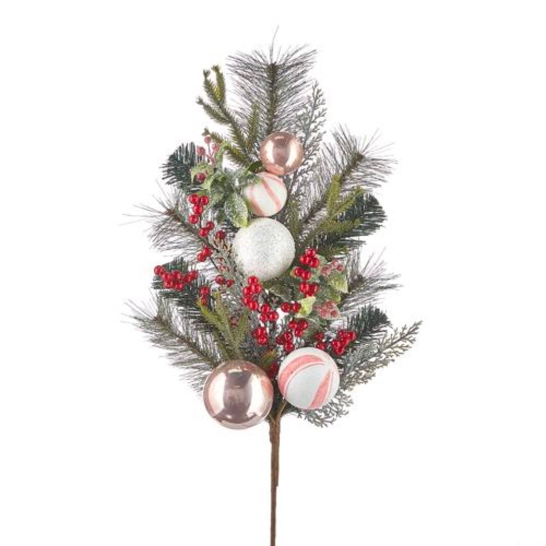 Christmas Spray, Sweets, Red Peppermint Swirl, 28" Mixed Peppermint ...
