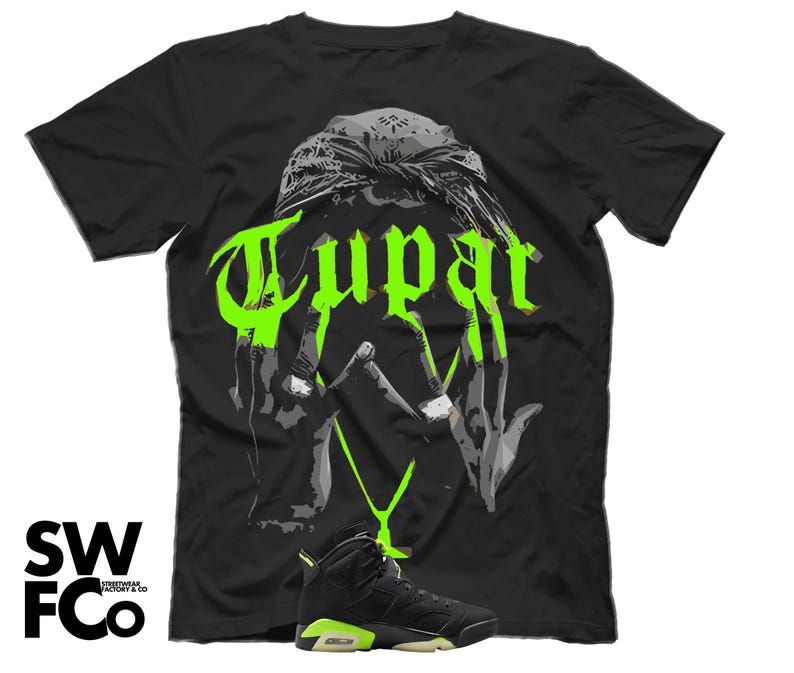 Tupac Oversize Tee Air Jordan 6 Electric Green - Etsy