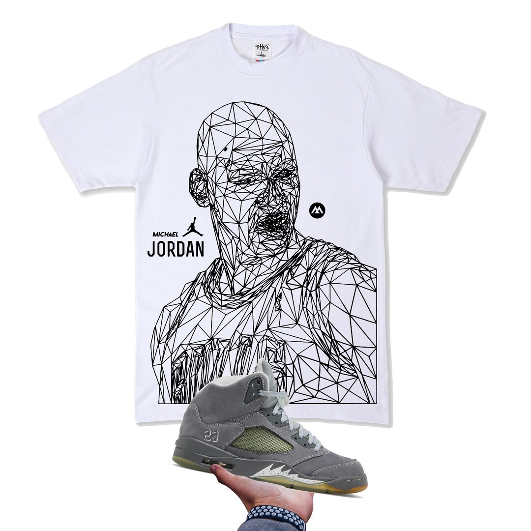 Jordan Lines Down Crop Tee Air Jordan 5's Wolf Grey - Etsy