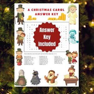 Christmas Word Search, A Christmas Carol Scrooge, Puzzle Activity, Word ...