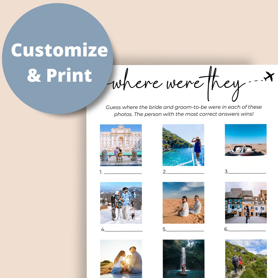 Anniversary Party Game, Minimalist Photo Guessing Game Card, Couples ...