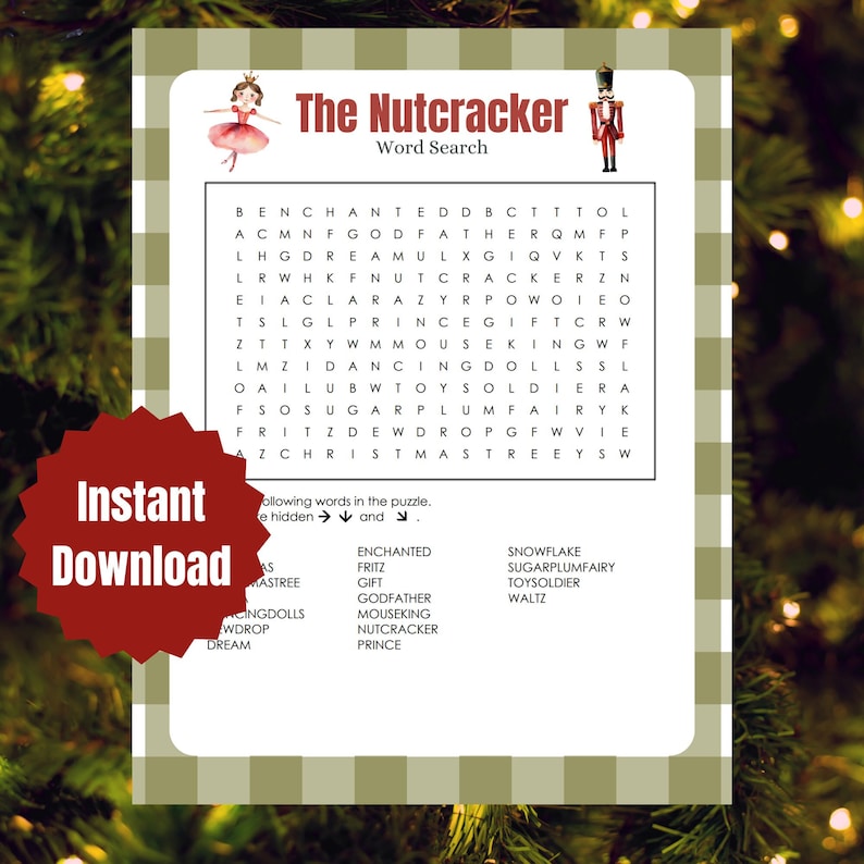 Winter Word Search, Nutcracker Ballet Story, Puzzle Activity, Word ...