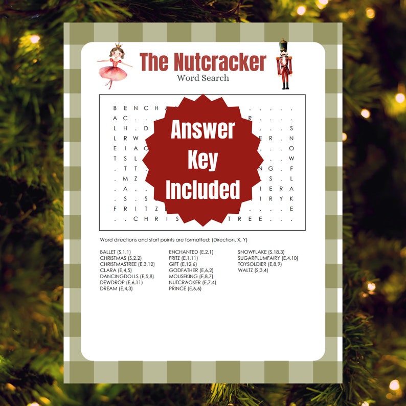 Winter Word Search, Nutcracker Ballet Story, Puzzle Activity, Word ...