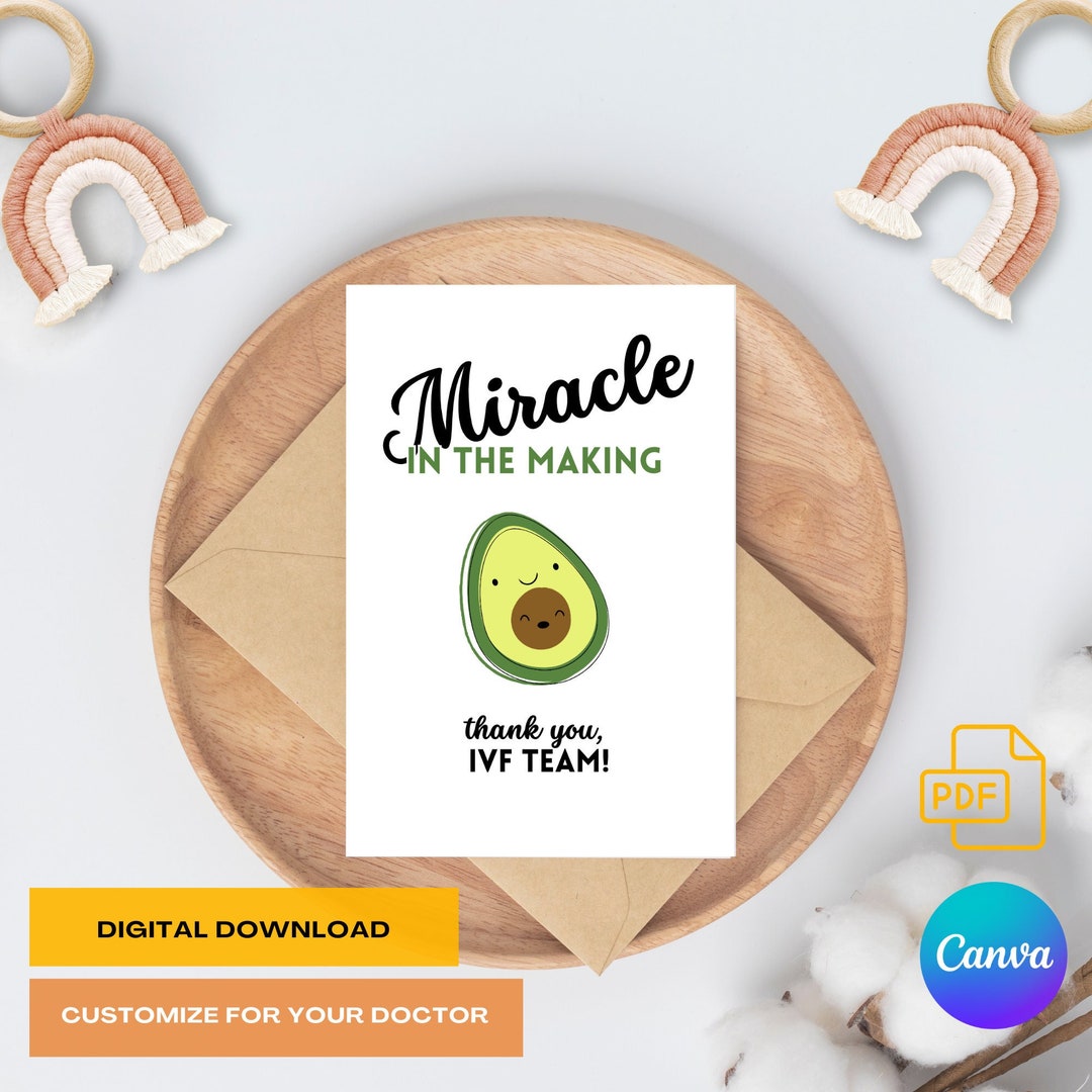 IVF Doctor Thank You Card, Pregnancy Announcement Gift, in Vitro Clinic ...