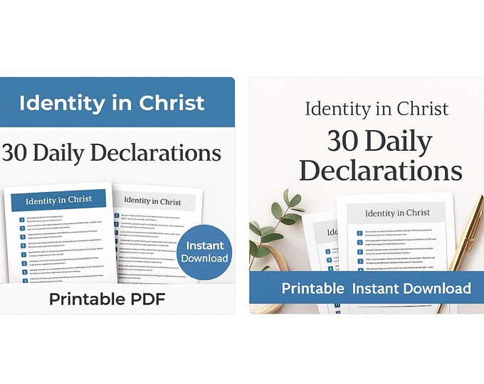 Identity in Christ Printable Worksheet Daily Positive Affirmation ...