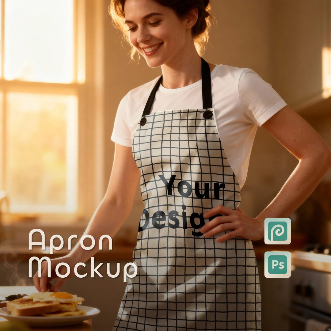 Apron Mockup Canva & PSD | Realistic Kitchen Apron for POD | 4000px ...