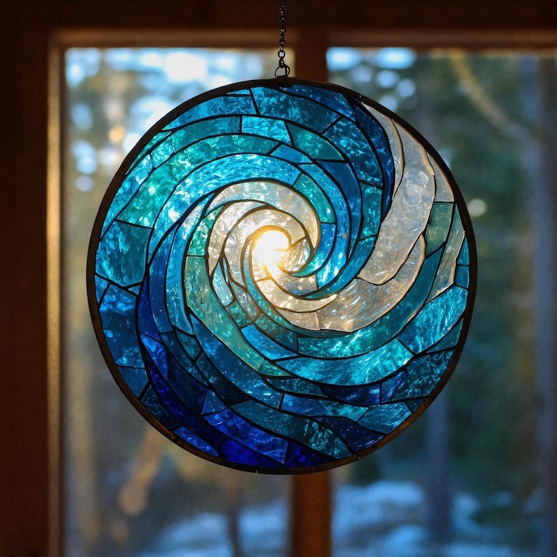 Blue Spiral Suncatcher - Etsy