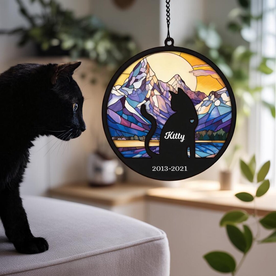 Personalized Glass Dog Memorial Gift Loss of Pet Sympathy Suncatcher ...