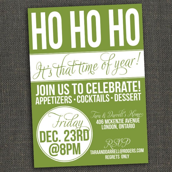 Christmas Party Invitation Stay Over