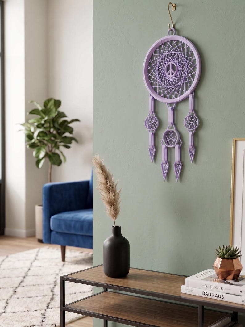 3D Printed Geometric Dreamcatcher | Modern Boho Wall Decor | Minimalist ...