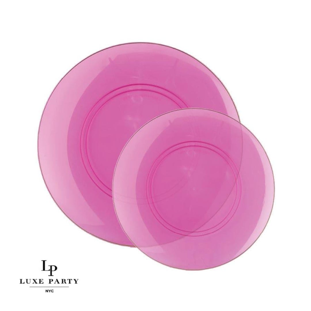 Barbie Hot Pink (semi Transparent) With Gold Trim Classy Round Plastic ...
