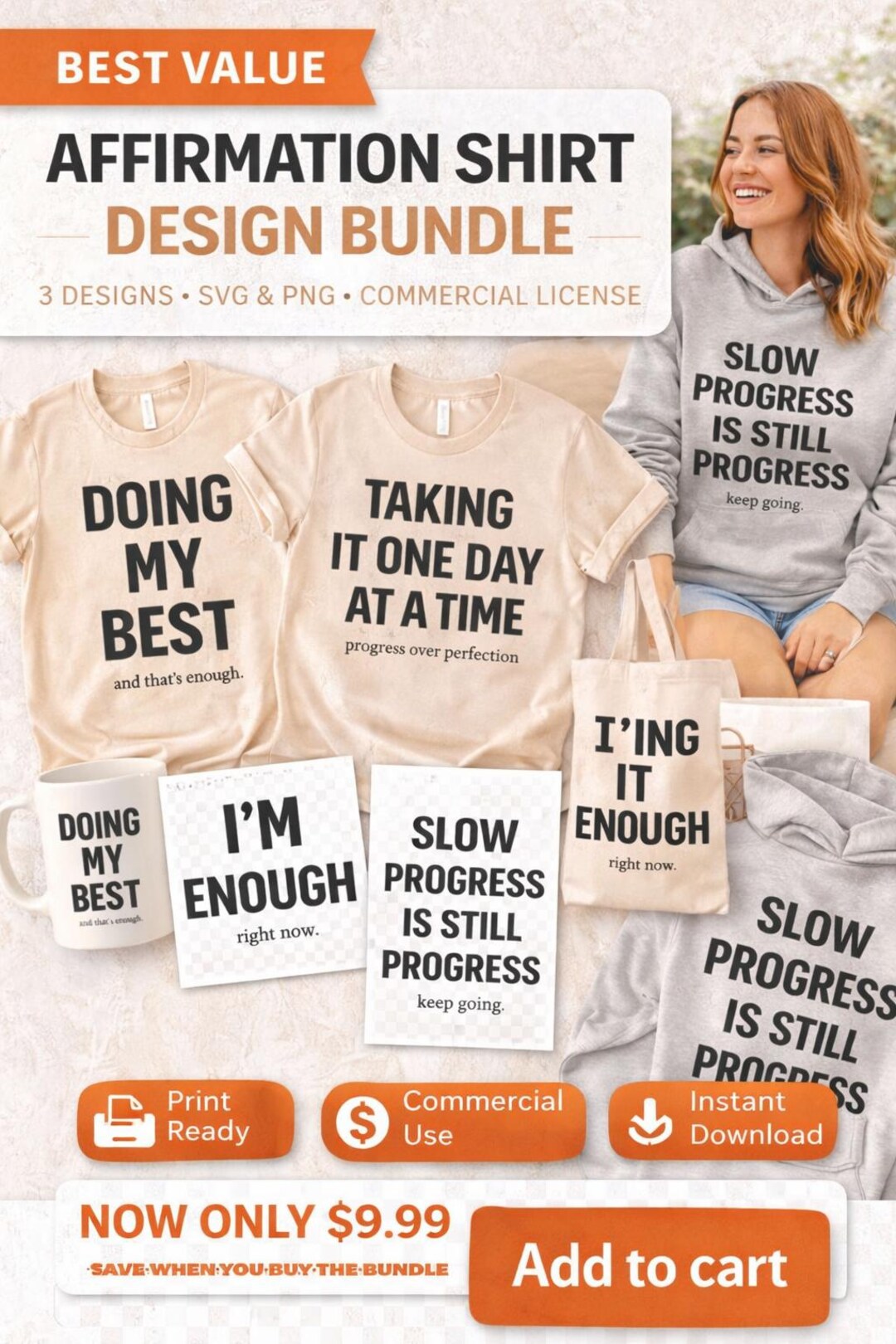 Affirmation Shirt Design Bundle SVG PNG, Minimal Quote T Shirt Files ...