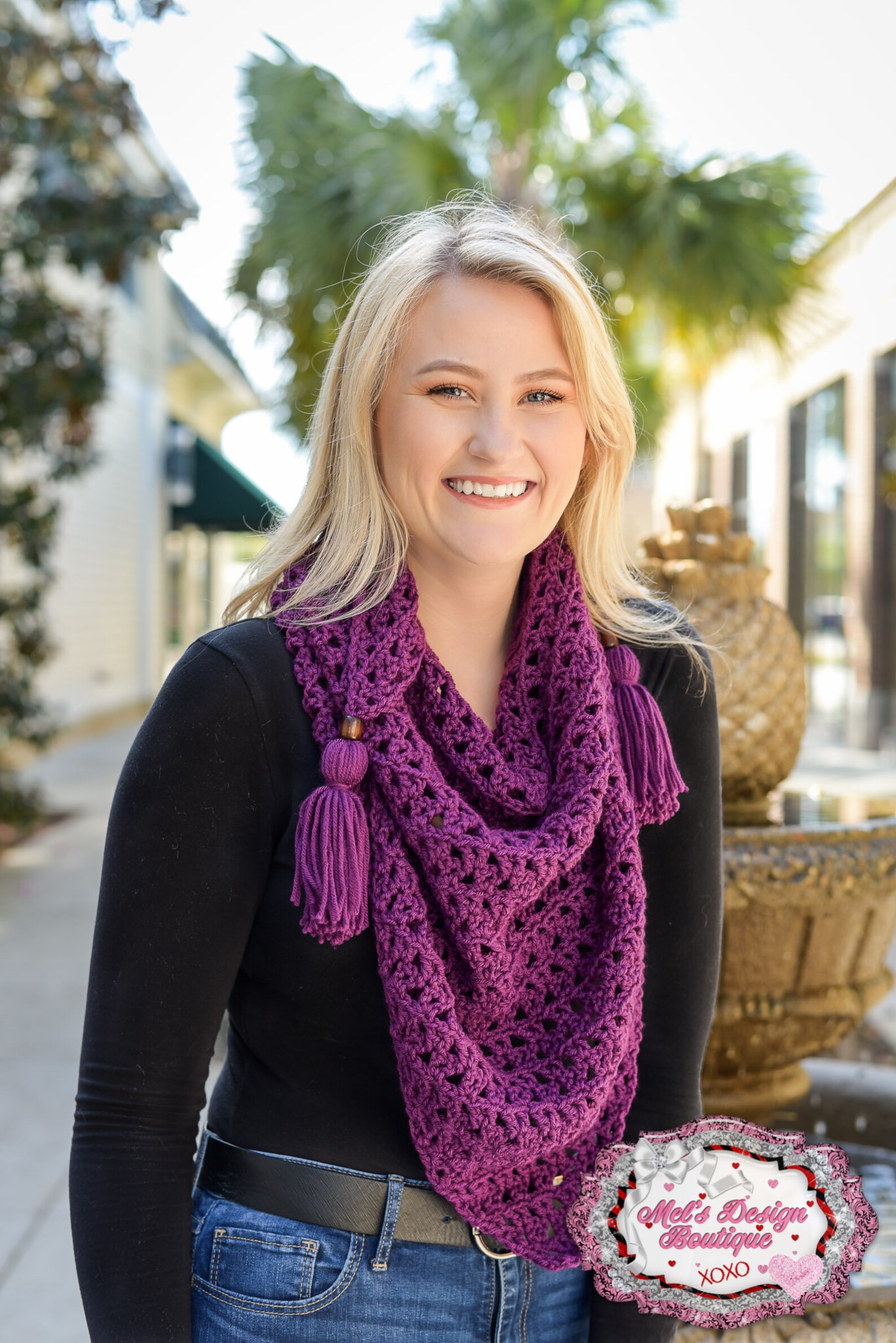 Women's Crochet Winter Triangle Scarf Women's - Etsy