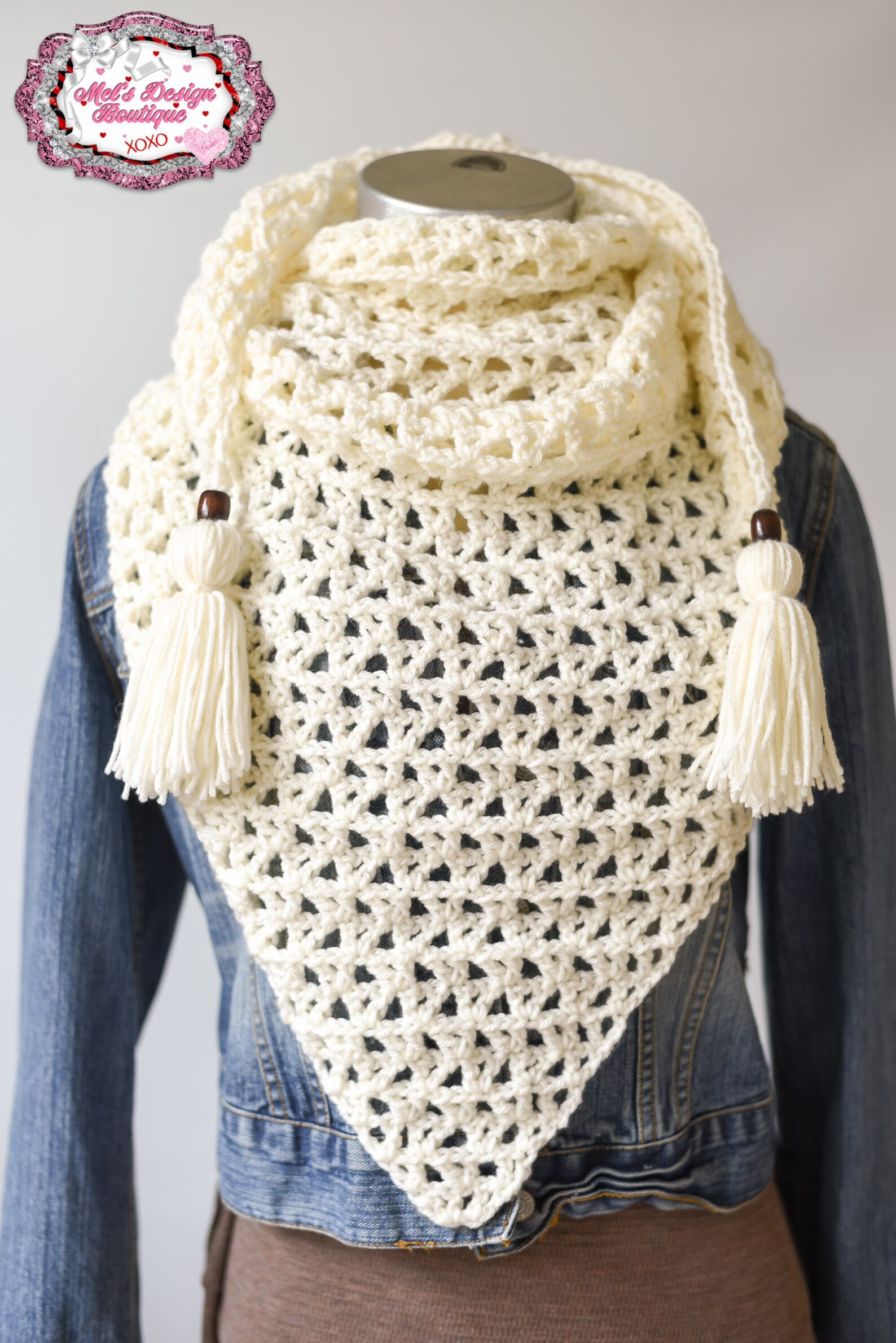 Women's Crochet Winter Triangle Scarf Women's - Etsy