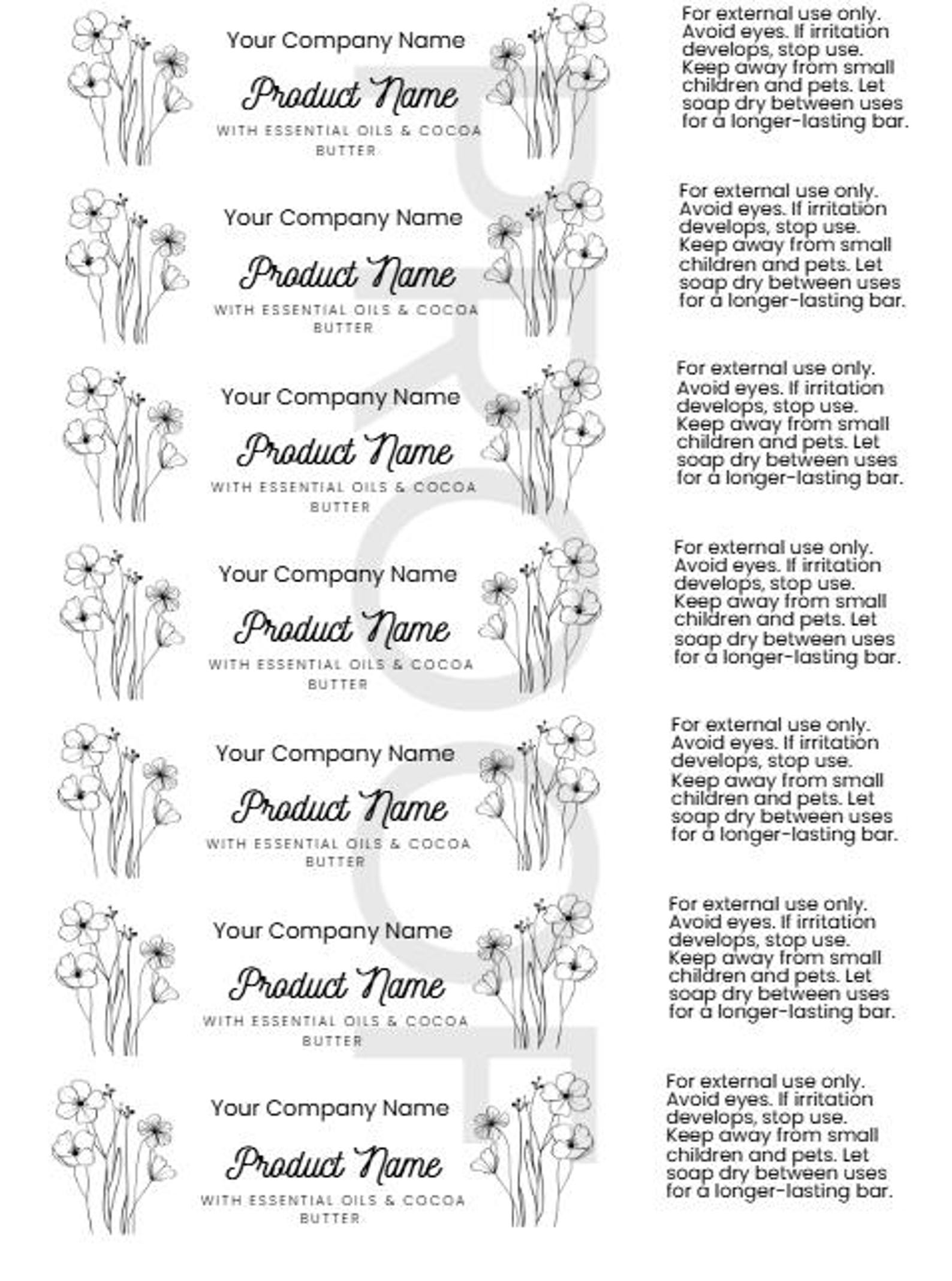 Printable Soap Label Template — Editable & Ready to Use | Natural Soap ...