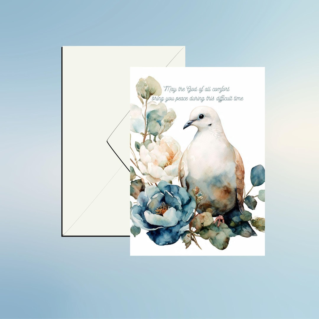 Watercolor Bird Sympathy Card – Printable Condolence Card (PDF Digital ...