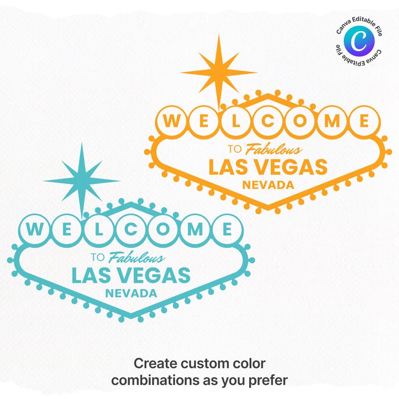 Las Vegas Sign Canva Editable Template, Transparent, Vector, Las Vegas ...