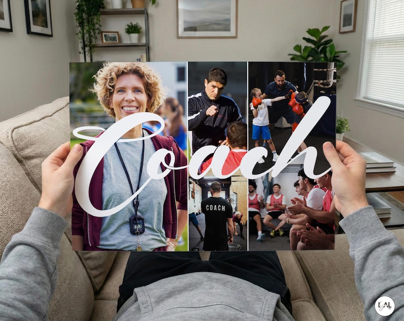 Coach Photo Collage Canva Template | Editable Sports Coach Gift, Team ...
