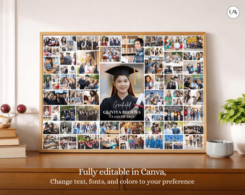 Graduation Photo Collage Template, Senior Memory Board (digital ...