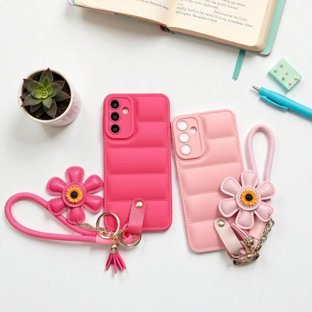 Luxury Down Jacket Sunflower Wrist Strap Case for Samsung S25 S24 Ultra ...