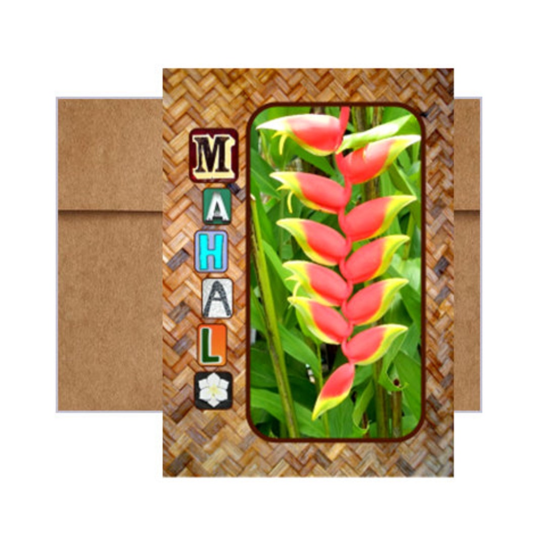 MAHALO HELICONIA - Flowers Lauhala Weaving Orange Lei Hawaii All ...
