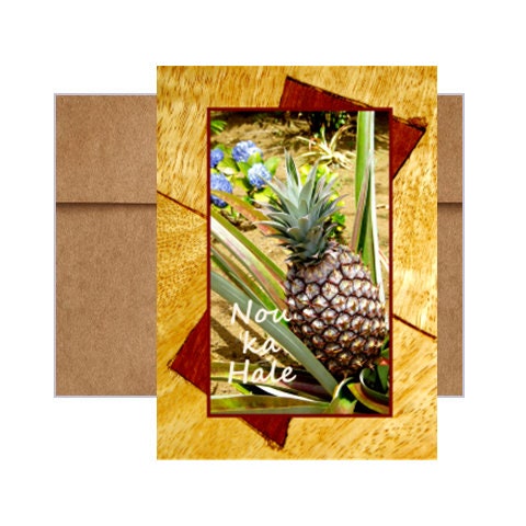 NOU KA HALE Congratulations Pineapple Flowers Koa Wood Congratulations ...