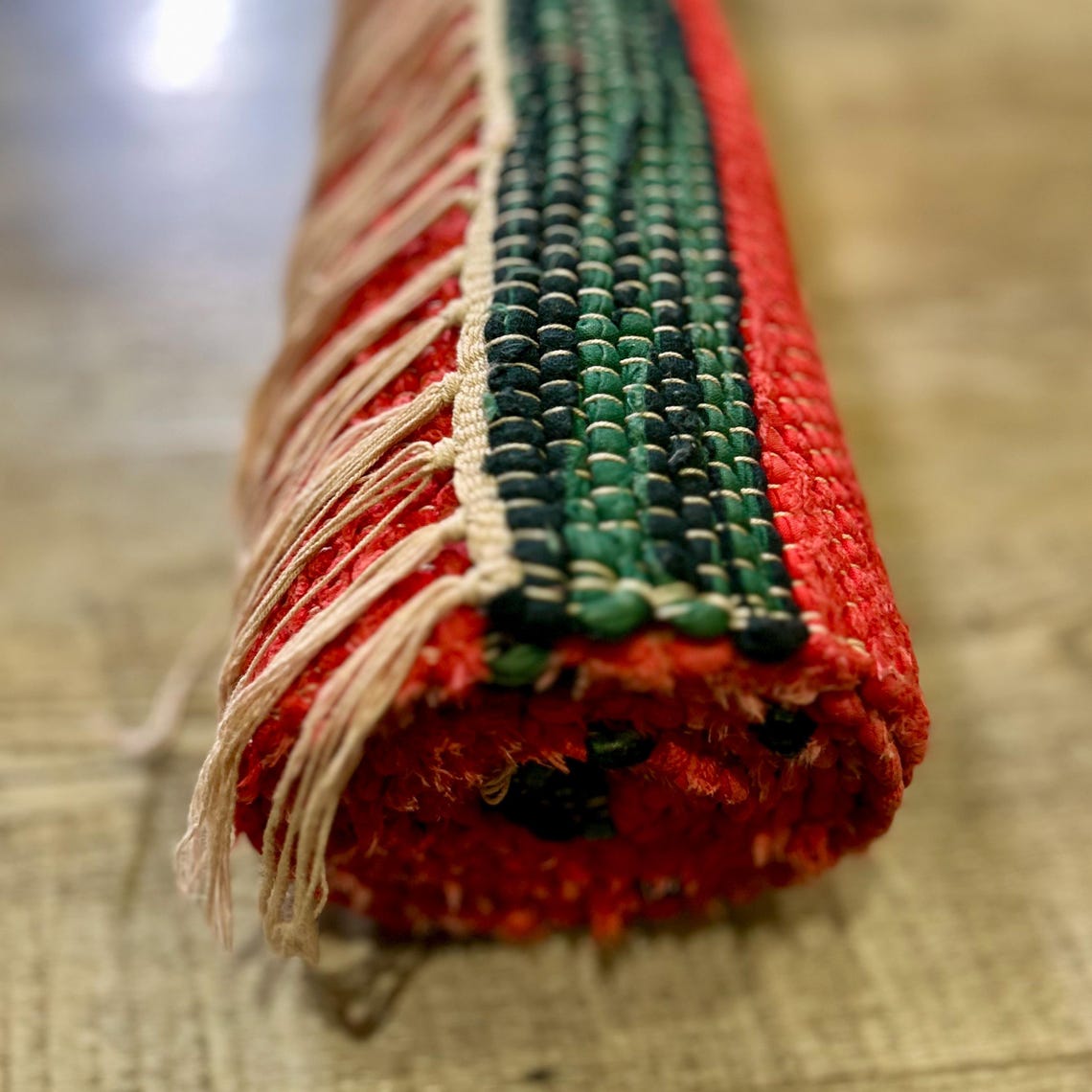 Vintage Swedish Red Rag Rug Runner – Handwoven Scandinavian Striped ...