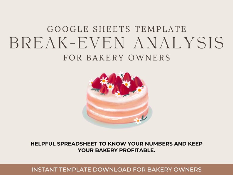 Bakery Business Tool: Break-even Analysis Spreadsheet Template, Google ...