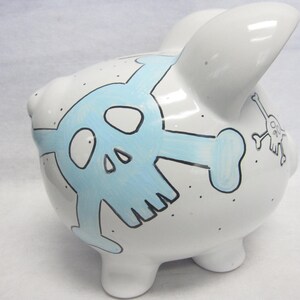 Personalized Piggy Bank Skull and Crossbones - Etsy