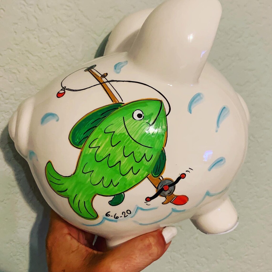 Personalized Piggy Bank Fishing | Etsy