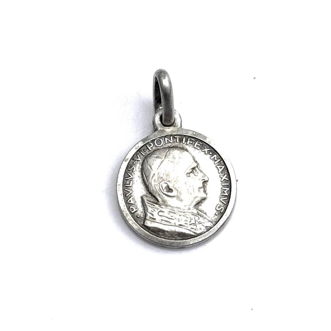 Vintage 800 Silver Pope Paul VI Saint Peter's Basilica Religious Medal ...