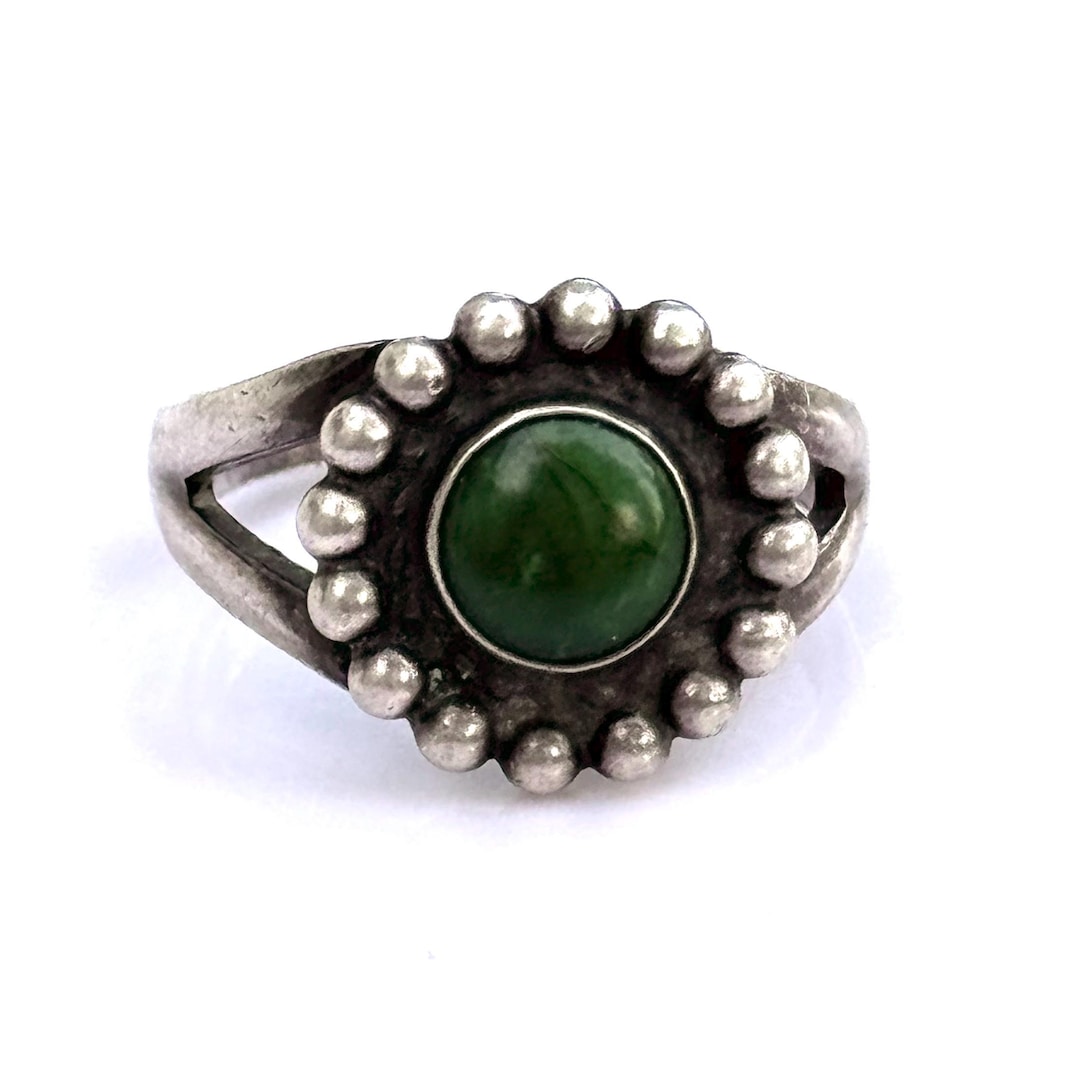 Vintage Sterling Silver Gemstone Flower Old Pawn Southwestern Ring Size ...